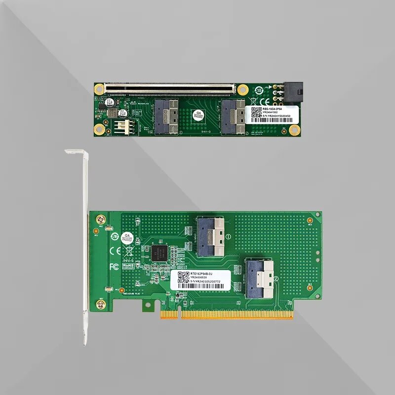 Райзер PCI-E 4.0 16x to SlimSAS Зеленый, без кабеля