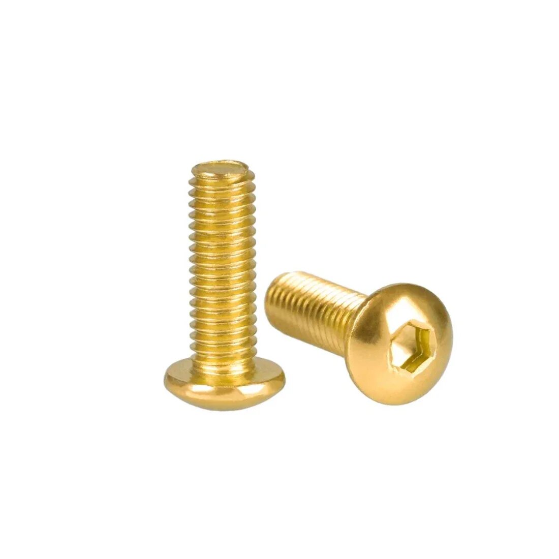 Алюминиевые винты M3 M4 M5 M6 с круглой и шестигранной головкой M3x6mm, Желтый, Golden