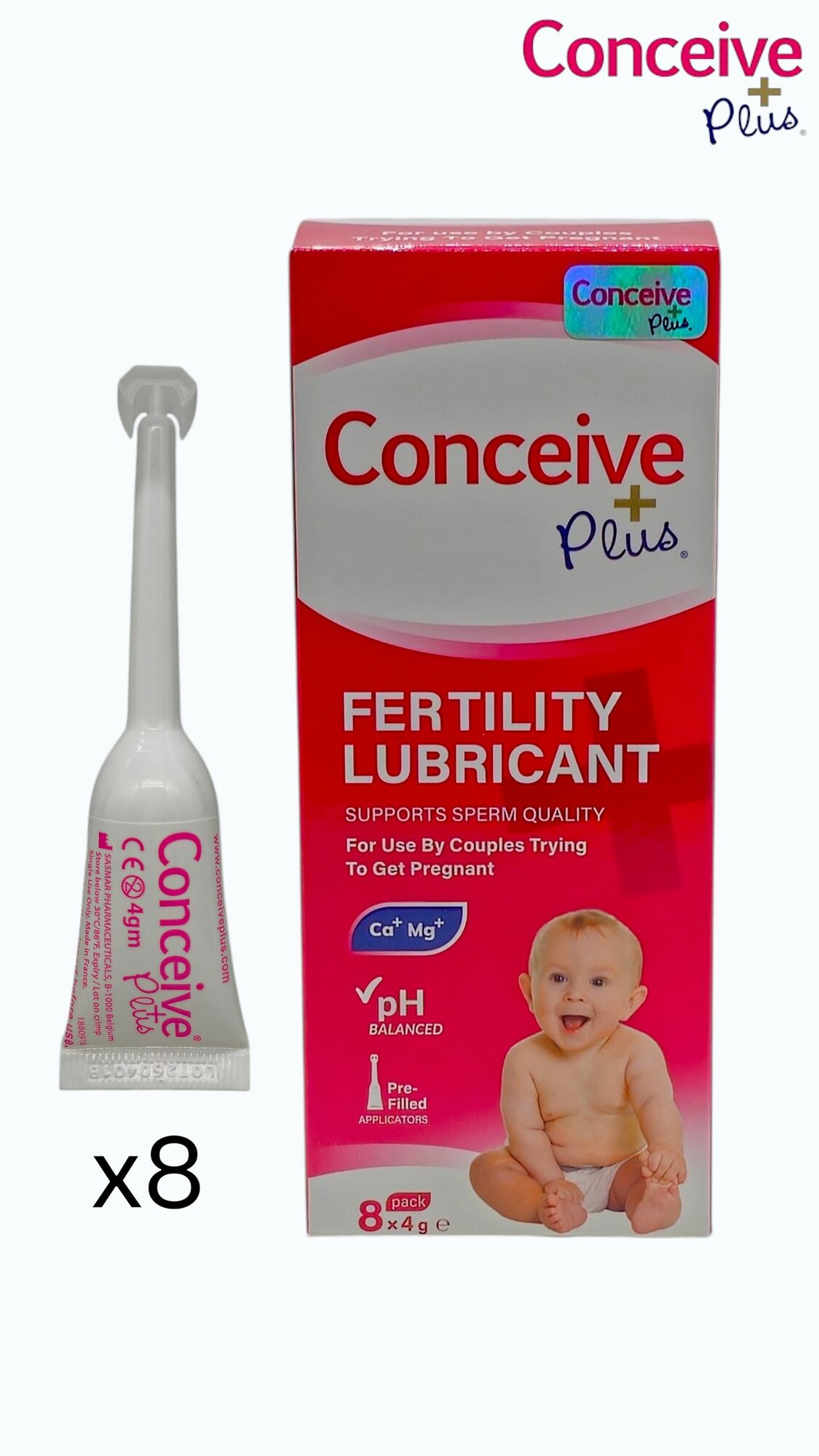 Смазка для зачатия Conceive Plus аппликаторы 8 шт (Франция), Лубрикант для повышения фертильности