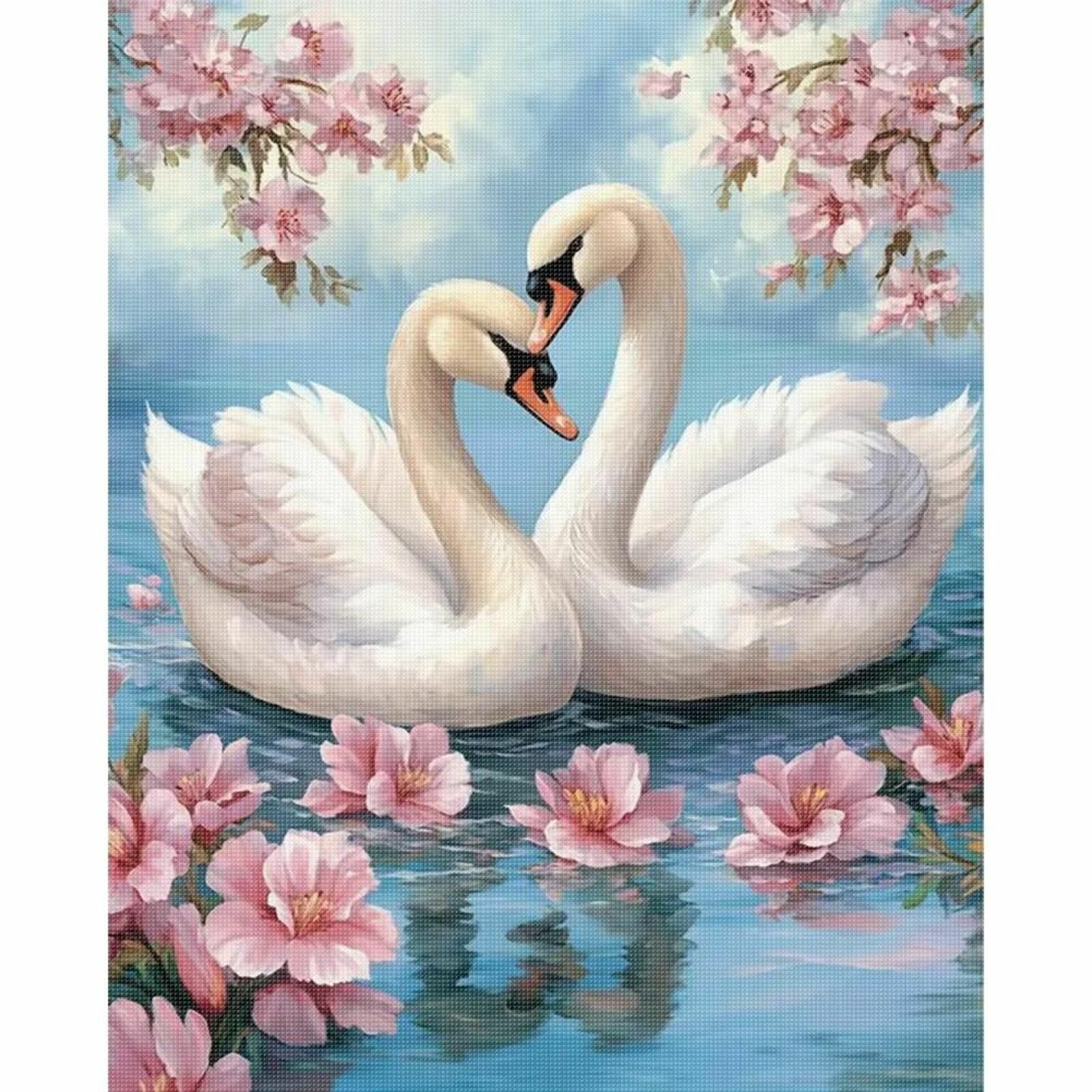 Вышивка крестом по номерам Лебедь, 11CT, хлопок, 40x50 см