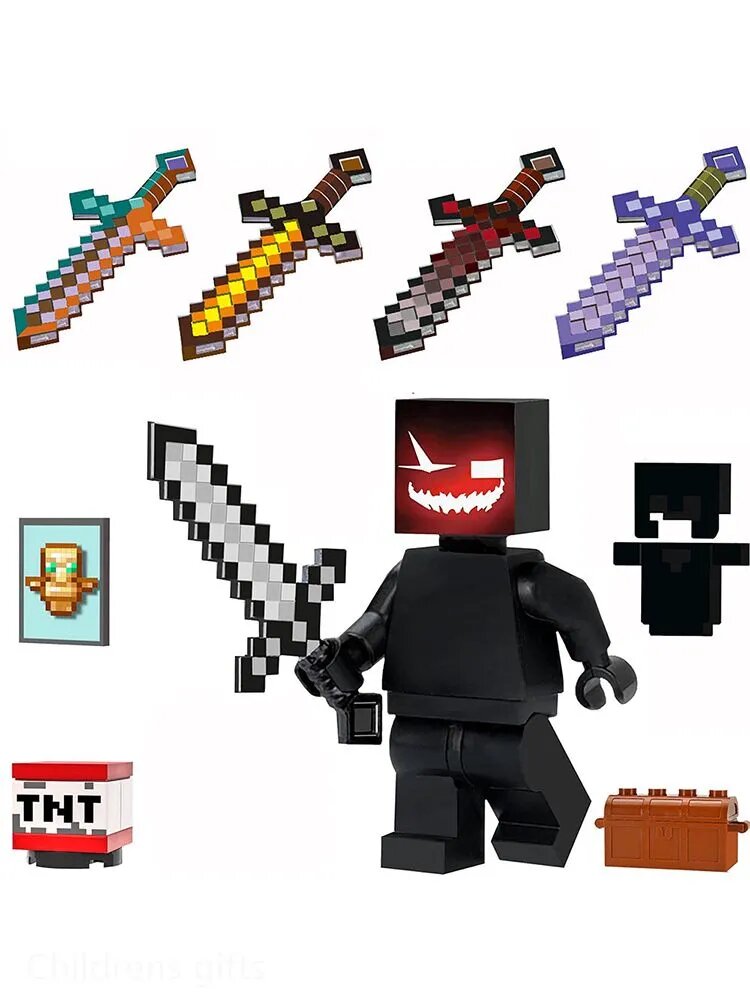 Сборка строительных блоков, игрушечных моделей, украшений из серии Minecraft
