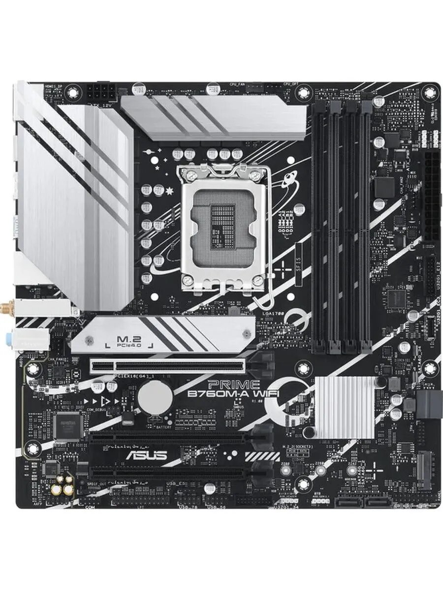 Материнская плата ASUS PRIME B760M-A WIFI, microATX, 4*DDDR 5, черный