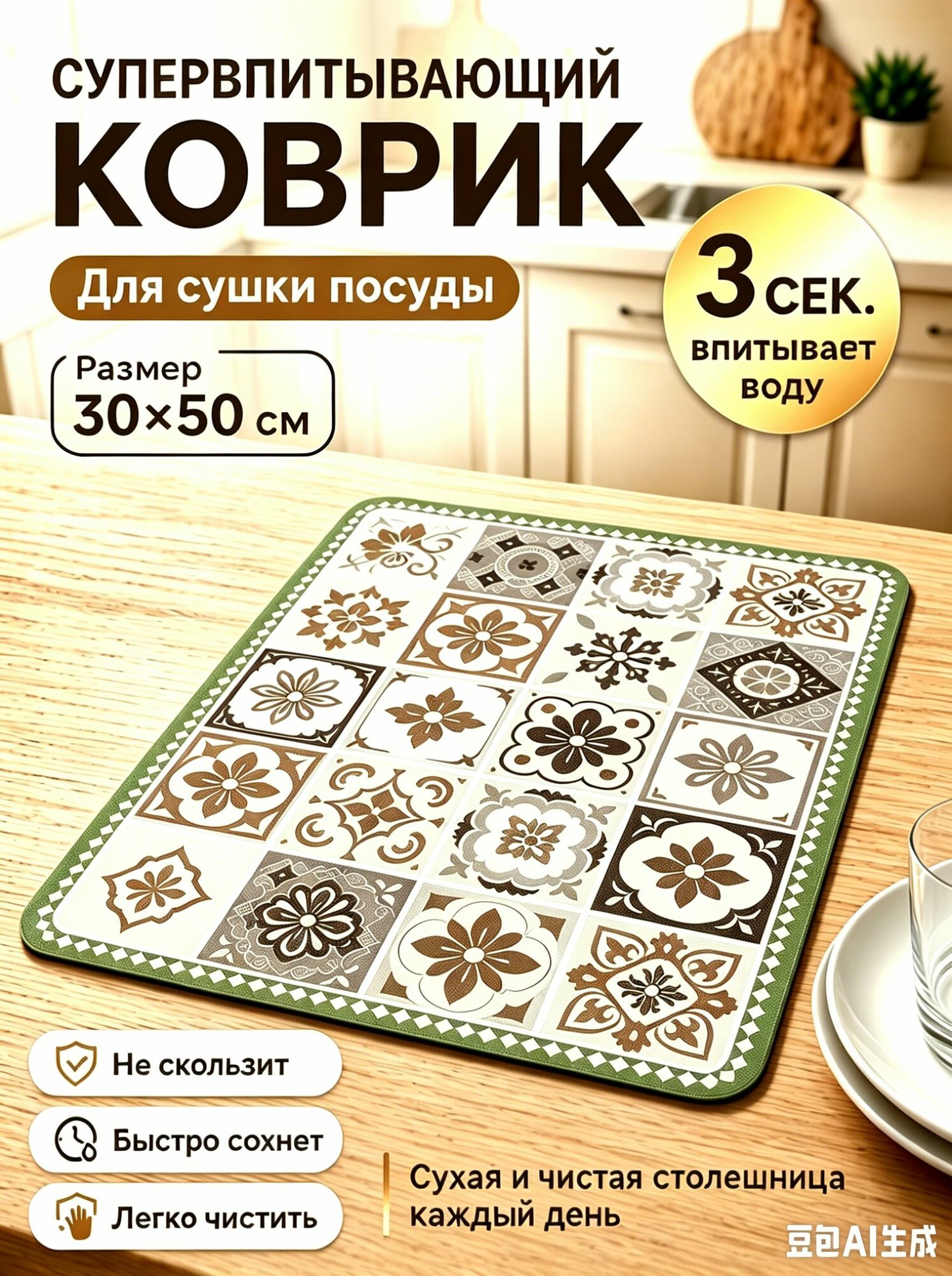 Сушилка для посуды, 50 см х 30 см , 1 шт