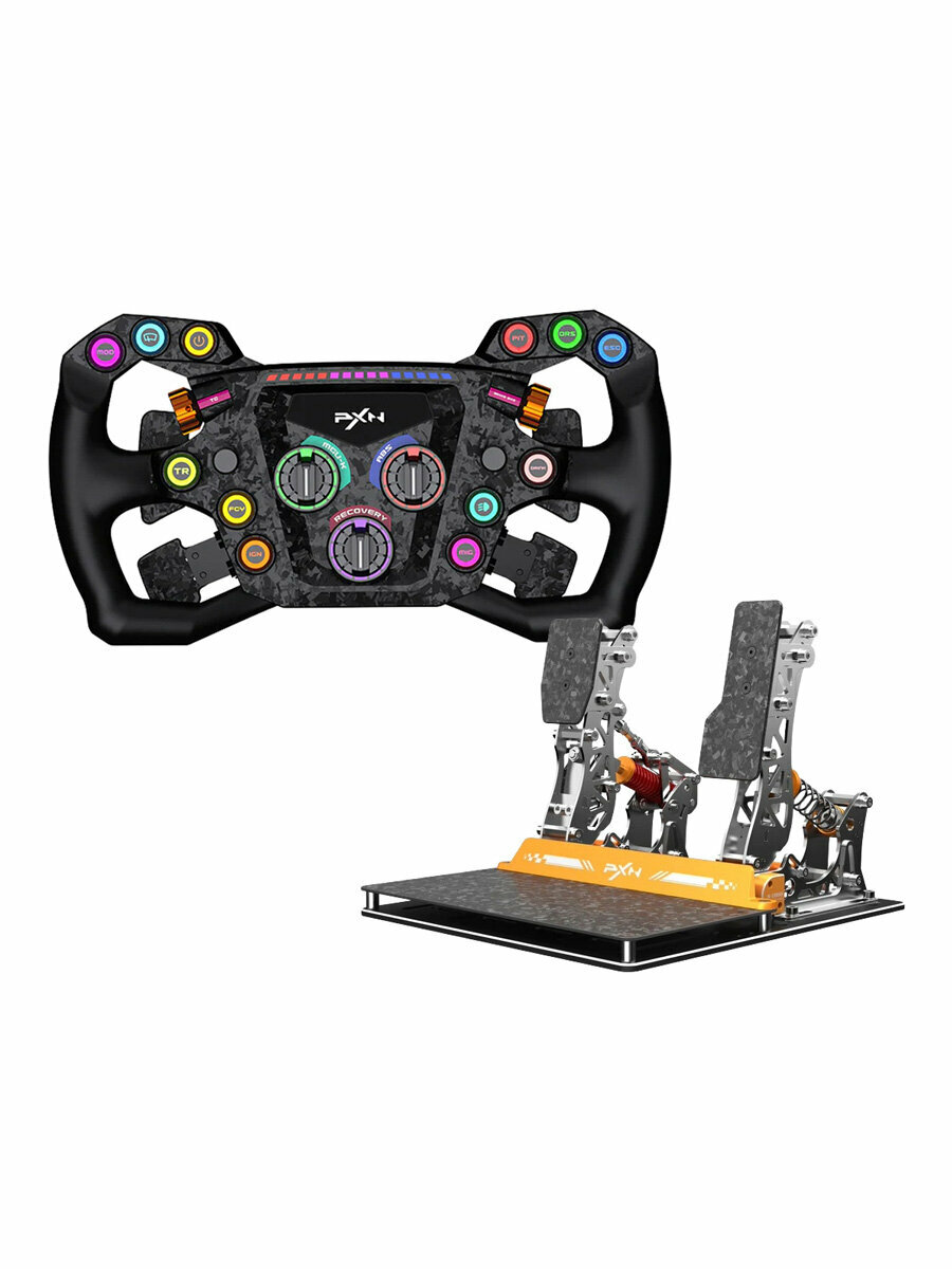 Игровой руль с педалями Комплект PXN GT ONE Steering Wheel (W GTL) + PXN Vector X Racing Pedals PD LP