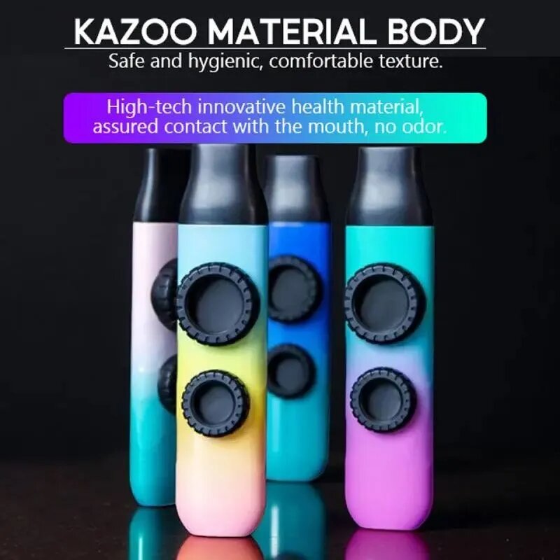 Казу "Velvet-Touch Teal -Orange Gradient" с двойной мембраной и двойными отверстиями, аксессуар для музыки — фото 1