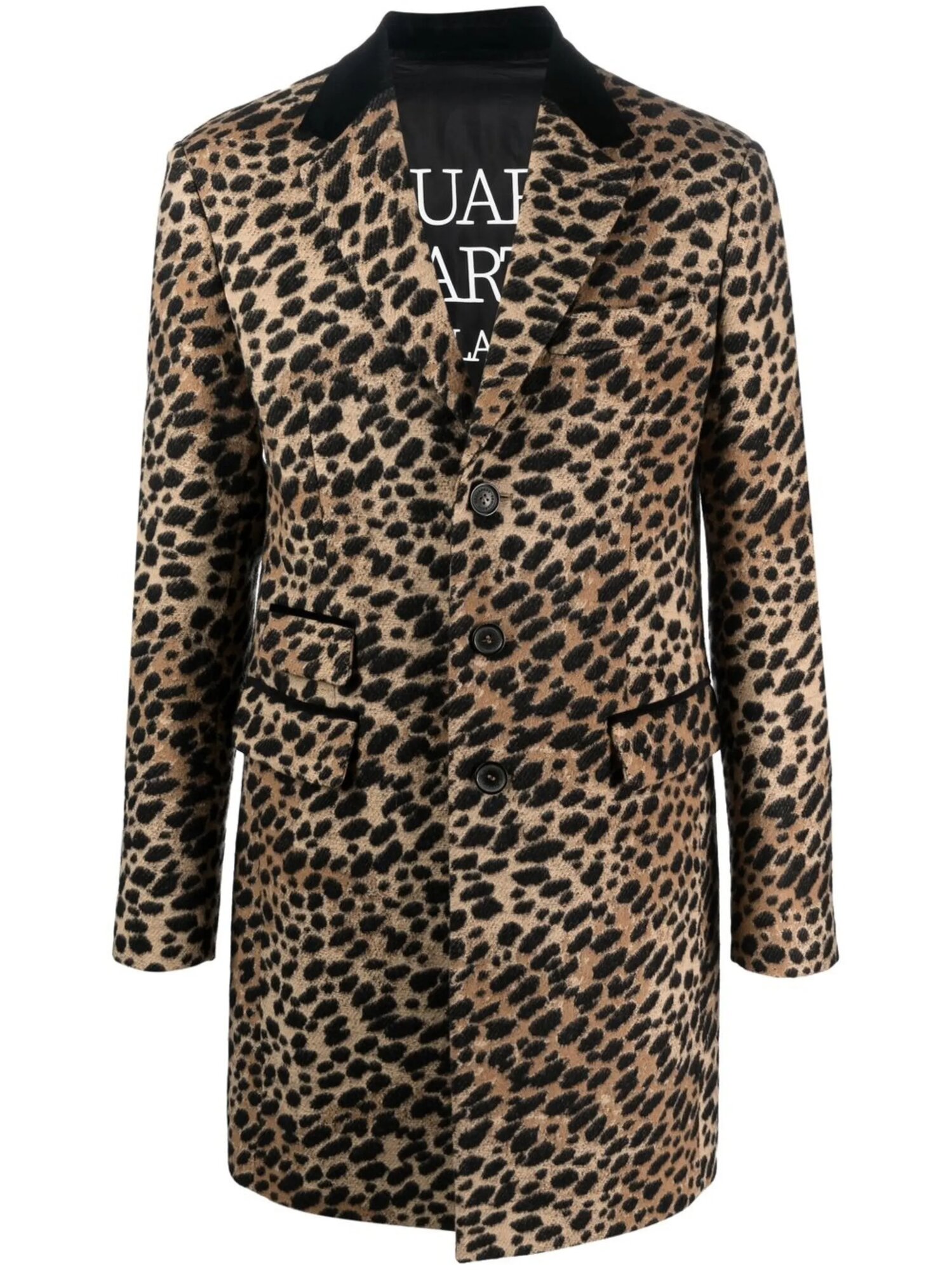 Пальто Leopard-print single-breasted coat
