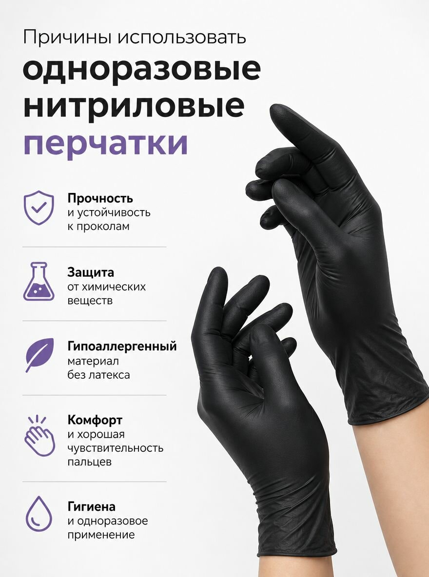 Перчатки нитриловые L — фото 1