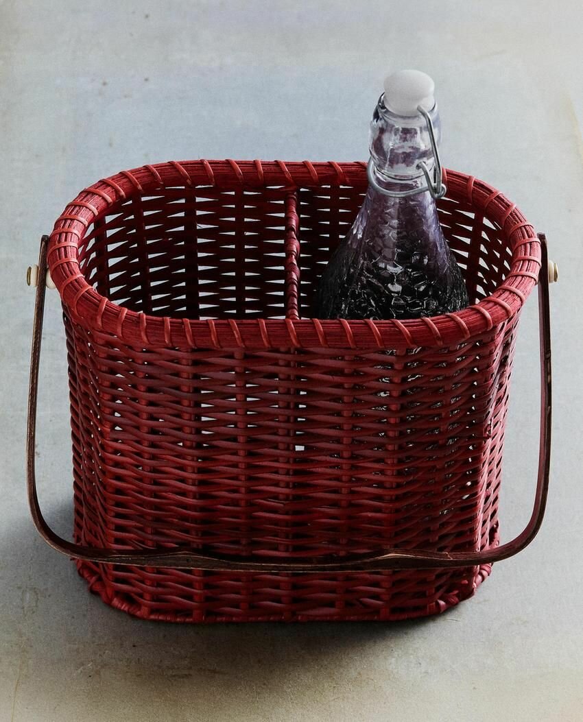 Корзина ZARA HOME 2817/049/600 - плетеная, 21 х 24 х 13 см, цвет красный