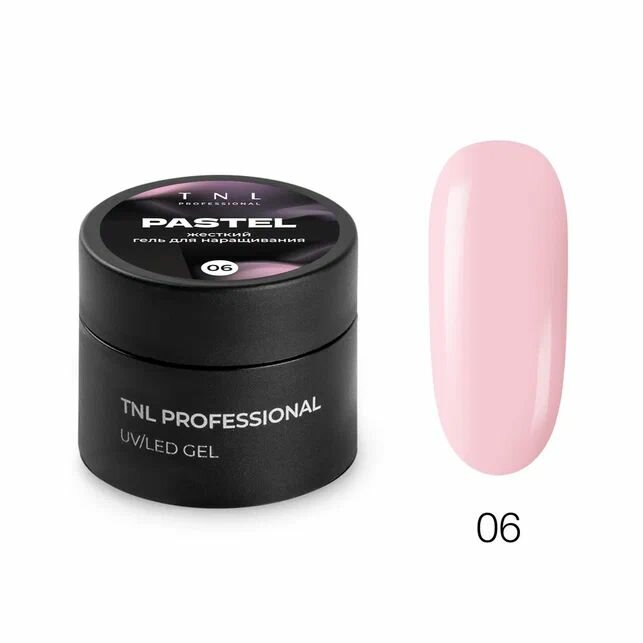 Гель для наращивания Pastel, жесткий, №6 - розовый нюд, TNL Professional, 15 мл