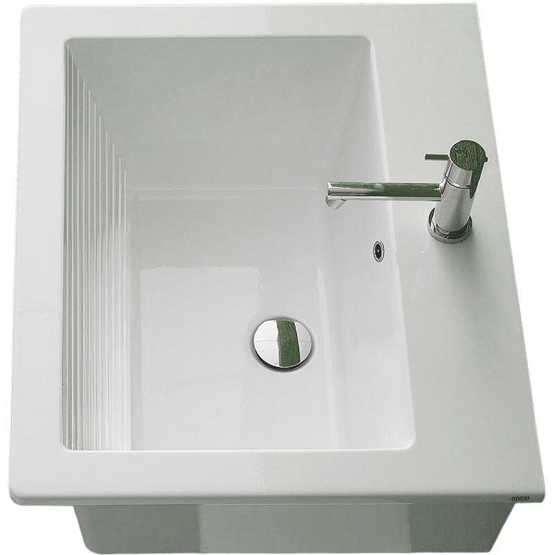 Раковина Globo Forty3 60 FO063. BI 1 Белая, керамика, подвесная полувстраиваемая