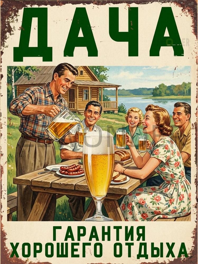 Рельефная металлическая вывеска (20х30см)