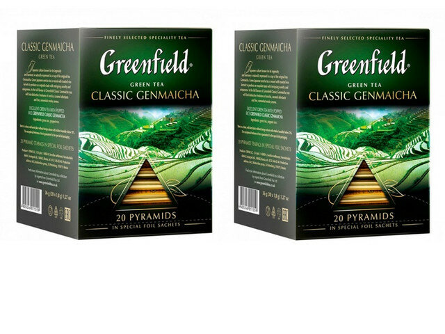 Greenfield Чай пирамидка, Classic Genmaicha , зеленый ,20 шт, 2шт