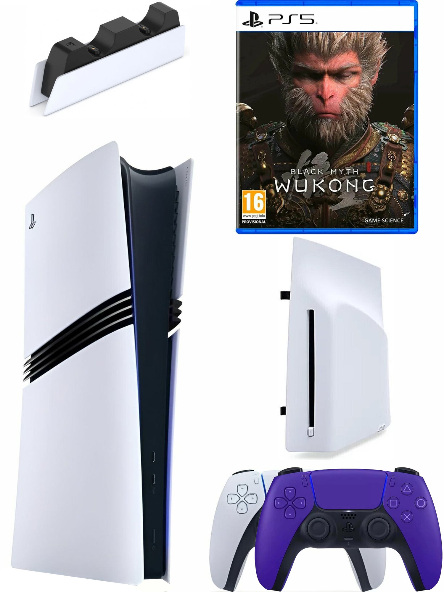 Игровая приставка Sony PS 5 Pro Digital Edition+Зарядная станция+ Дисковод +2-ой геймпад+Black Myth: Wukong, 2Tb SSD