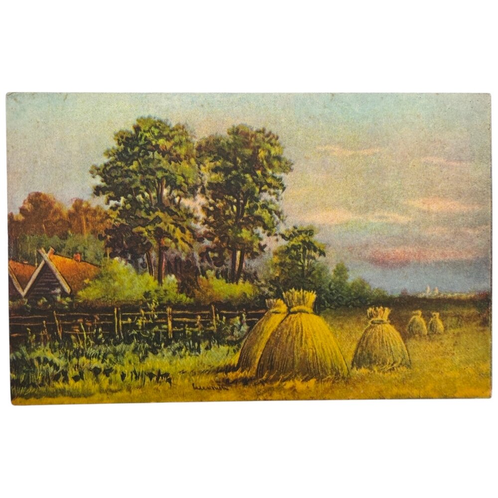 Почтовая открытка "Вечер в деревне" 1910-1917 гг. Германская Империя