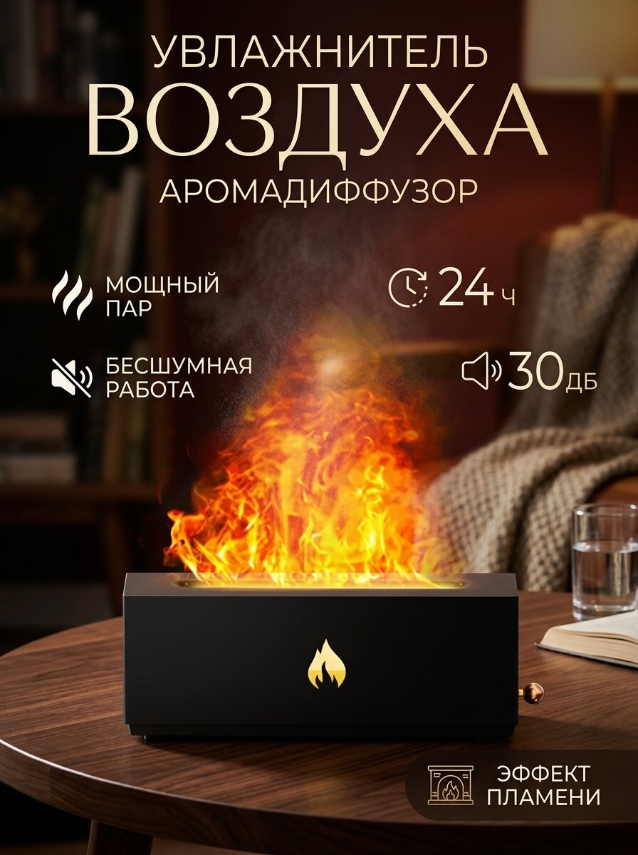 Увлажнитель воздуха, настольный с разноцветной подсветкой, аромадиффузор, Мини увлажнитель воздуха, Ночник, для дома