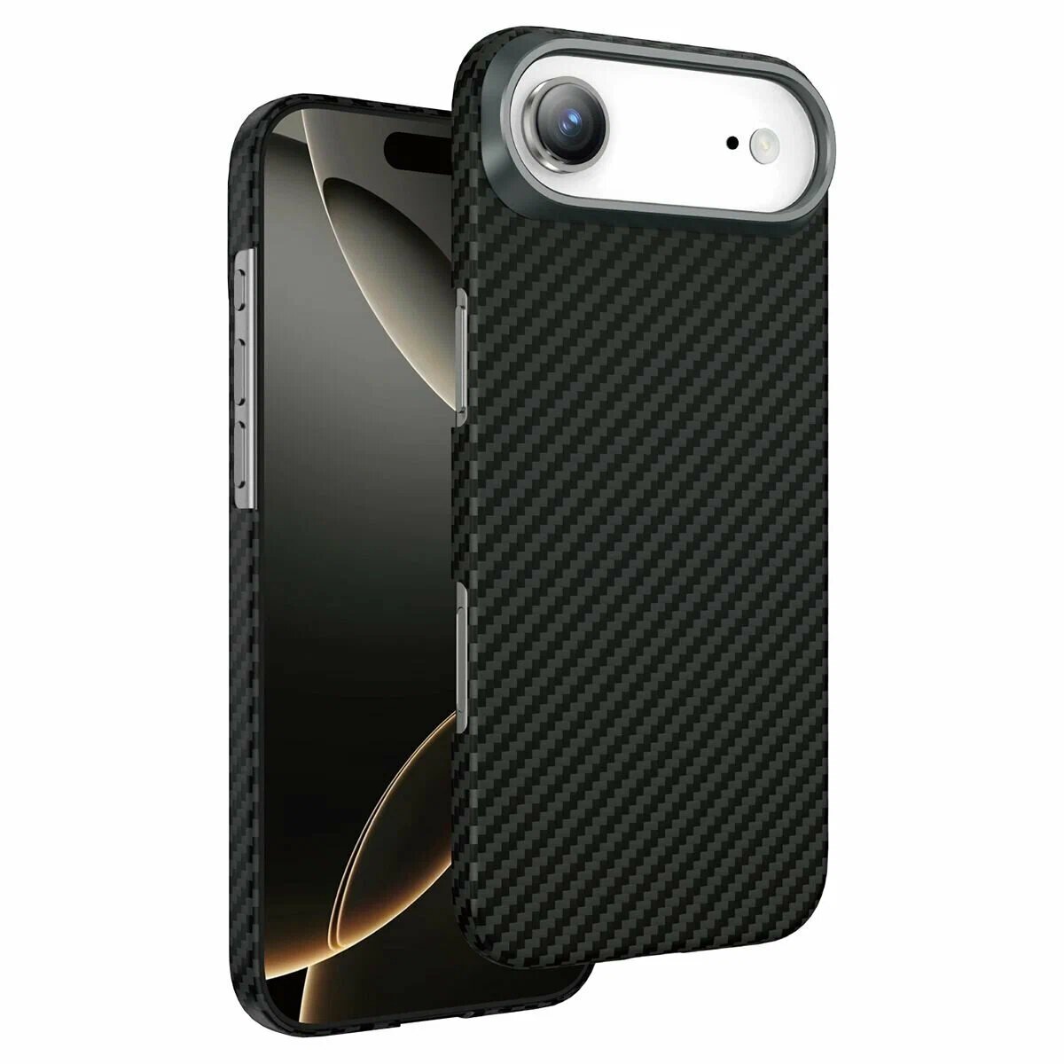 Чехол Keephone Kevlar MagSafe, для iPhone Air, черный, кевлар, карбон