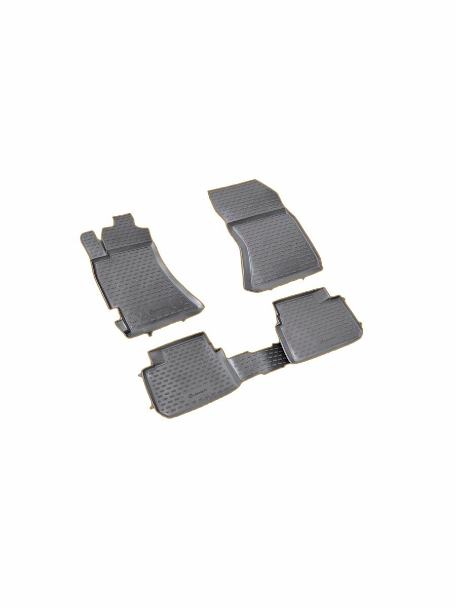 Коврики в салон SUBARU Forester, 2008-2013,4 шт. (бежевый кант, полиуретан) / Субару Форестер
