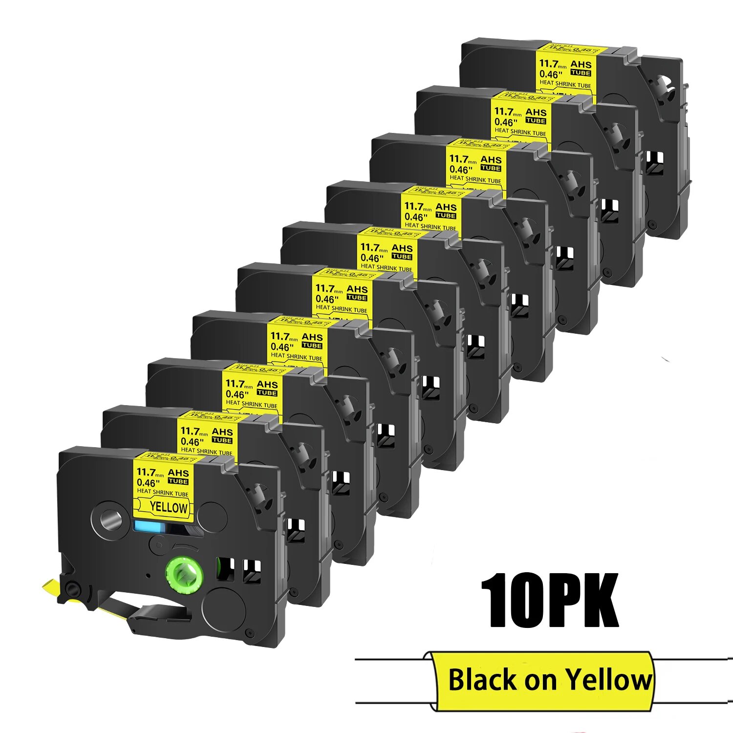 Лента для Brother P-touch, 6 мм, 10PK Black on Yellow