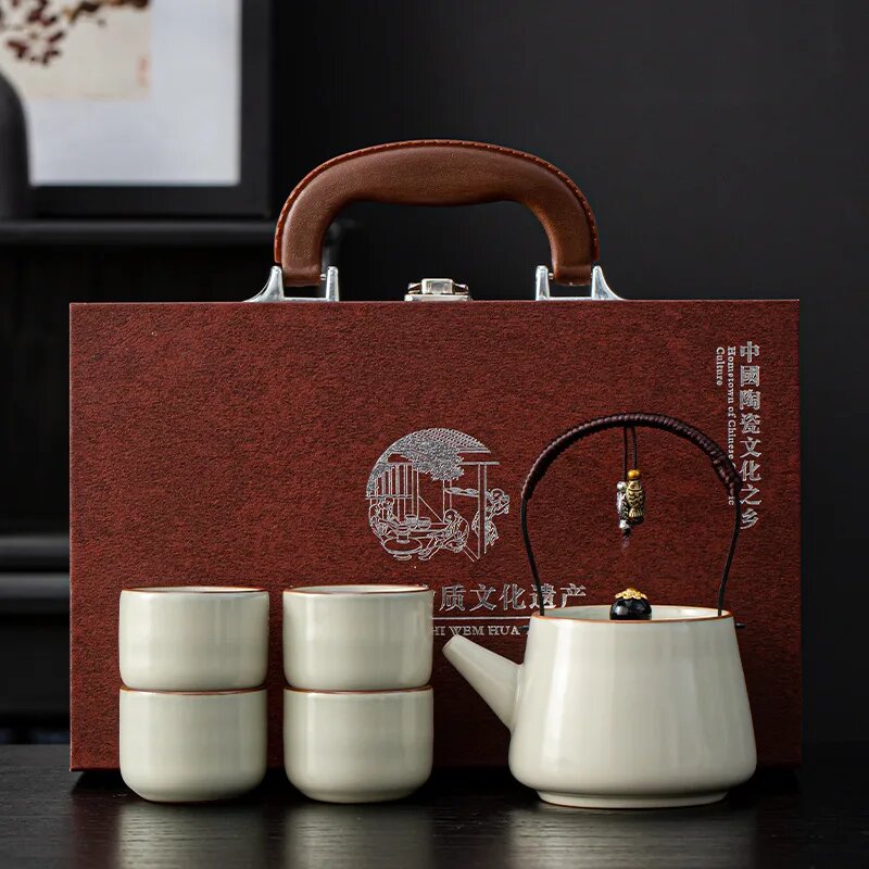 Керамический чайный сервиз PDQ для гунфу чая 1 teapot 4 cups-N