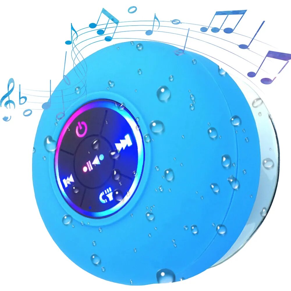 Водонепроницаемая Bluetooth-колонка с присоской и светодиодной подсветкой