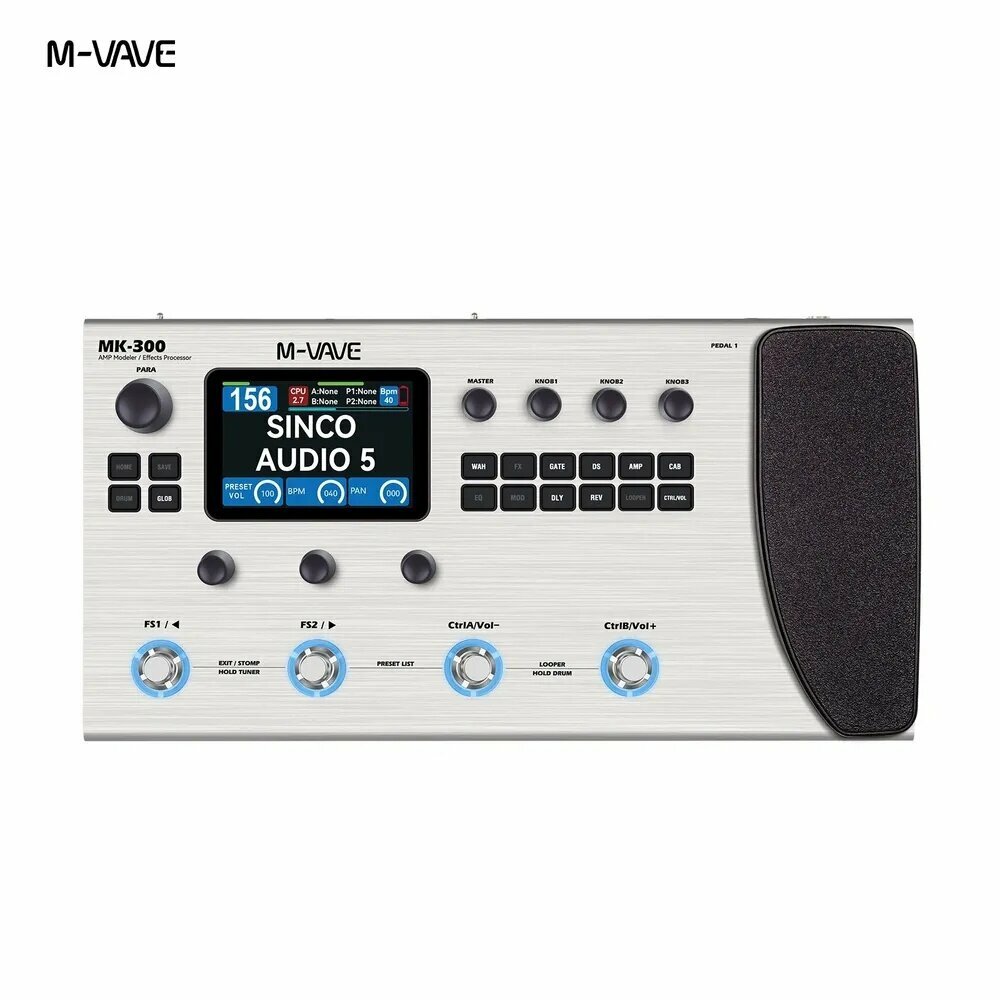 Гитарный процессор эффектов M-VAVE MK-300, с лупером, 120 усилителей/360 эффектов