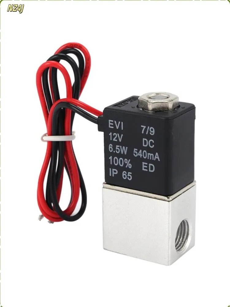 Электромагнитный клапан DC12V 1/4 дюйма, 2-ходовые нормально закрытые пневматические клапаны прямого действия совместим с воды, воздуха, газа