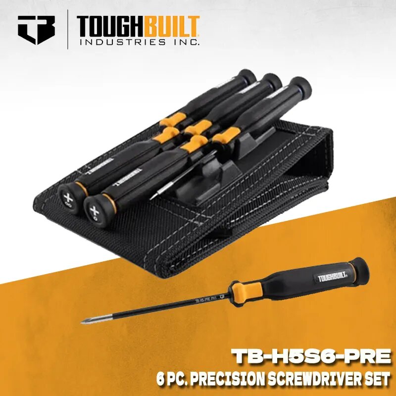 Набор прецизионных отверток TOUGHBUILT TB-H5S6-PRE, 6 шт, для ремонта электроники