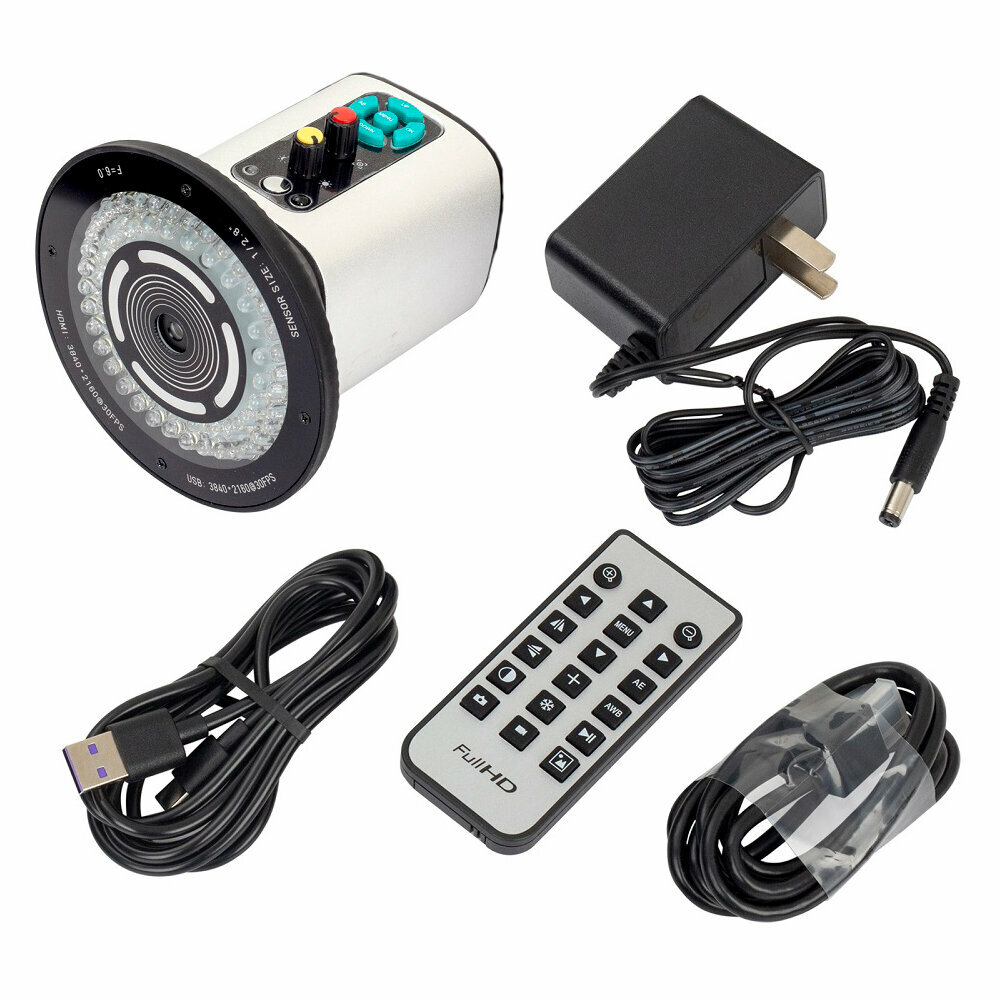 4K Untra HDMI USB Digital Video all in one microscope camera with lens and led light built in