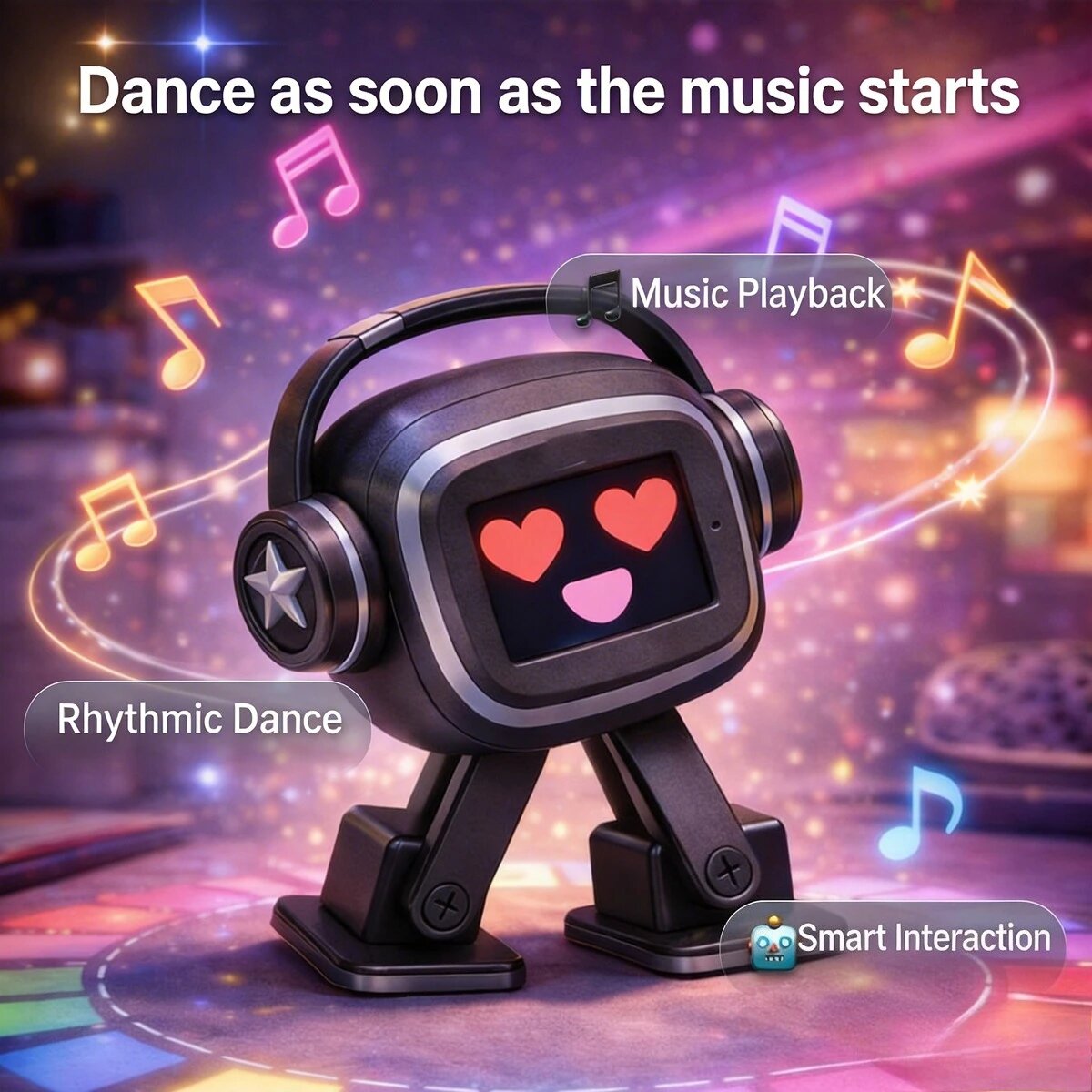 Робот EMO AI | Умная игрушка-чатбот, эмоциональное взаимодействие, пение и Portuguese, Шампанское — фото 1