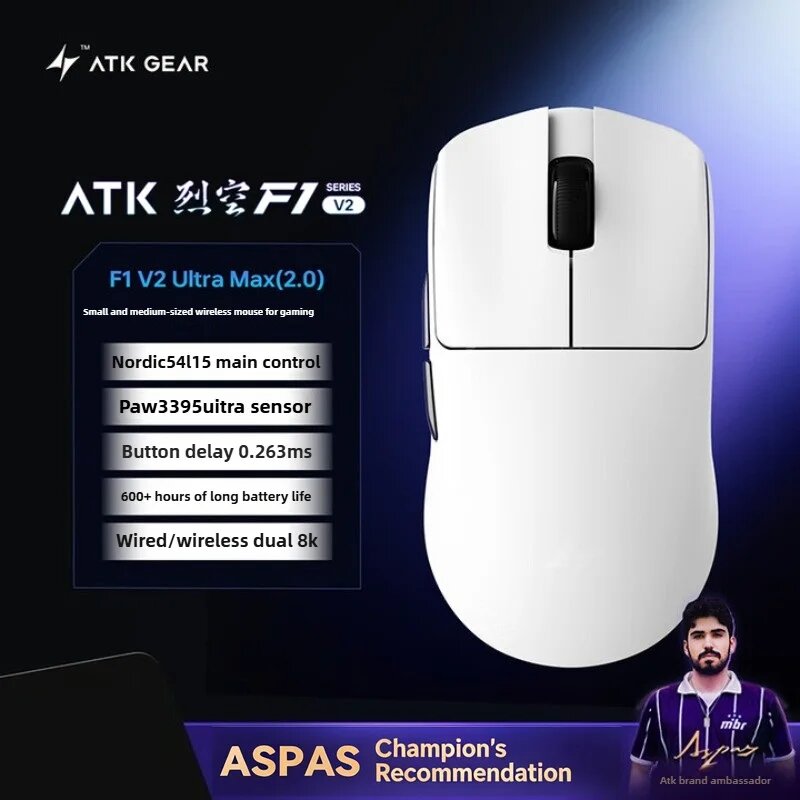 ATK F1 V2 Ultra Max White беспроводная мышь