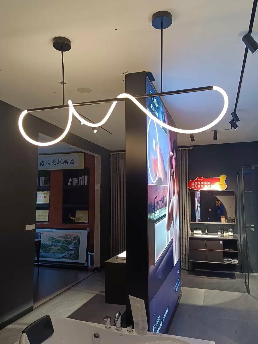 Люстра SIUU "Art to the Masses", минимализм, LED, 10м², 50Вт，художественная креативная лампа длиной 120 см