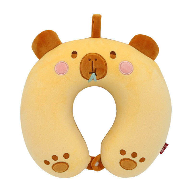 Cute cartoon animal u-shaped travel pillow with memory foam for neck comfort style 8