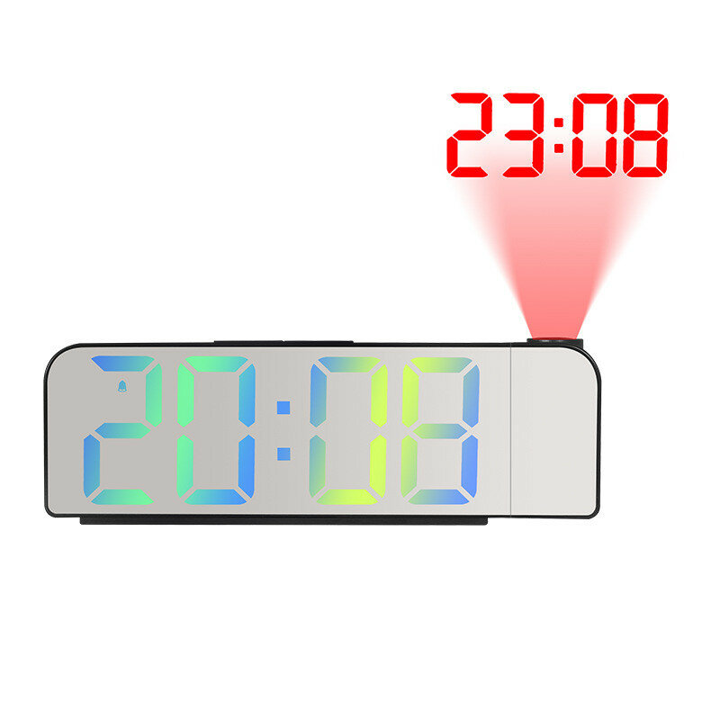 Sleek led digital alarm clock with temperature gauge and modern style for home office styleb