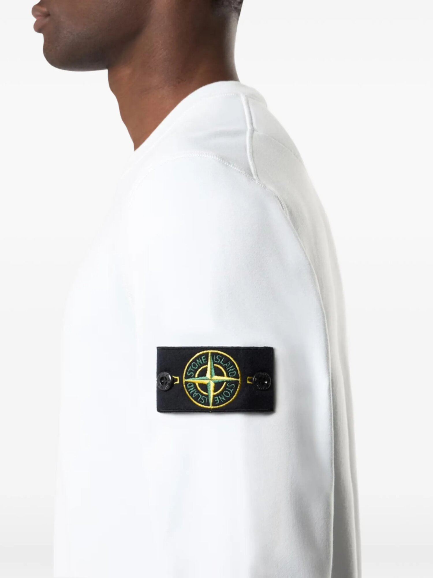 Толстовка Stone Island Logo-patch raglan-sleeve sweatshirt, размер 2XL, , бежевый/белый — фото 1