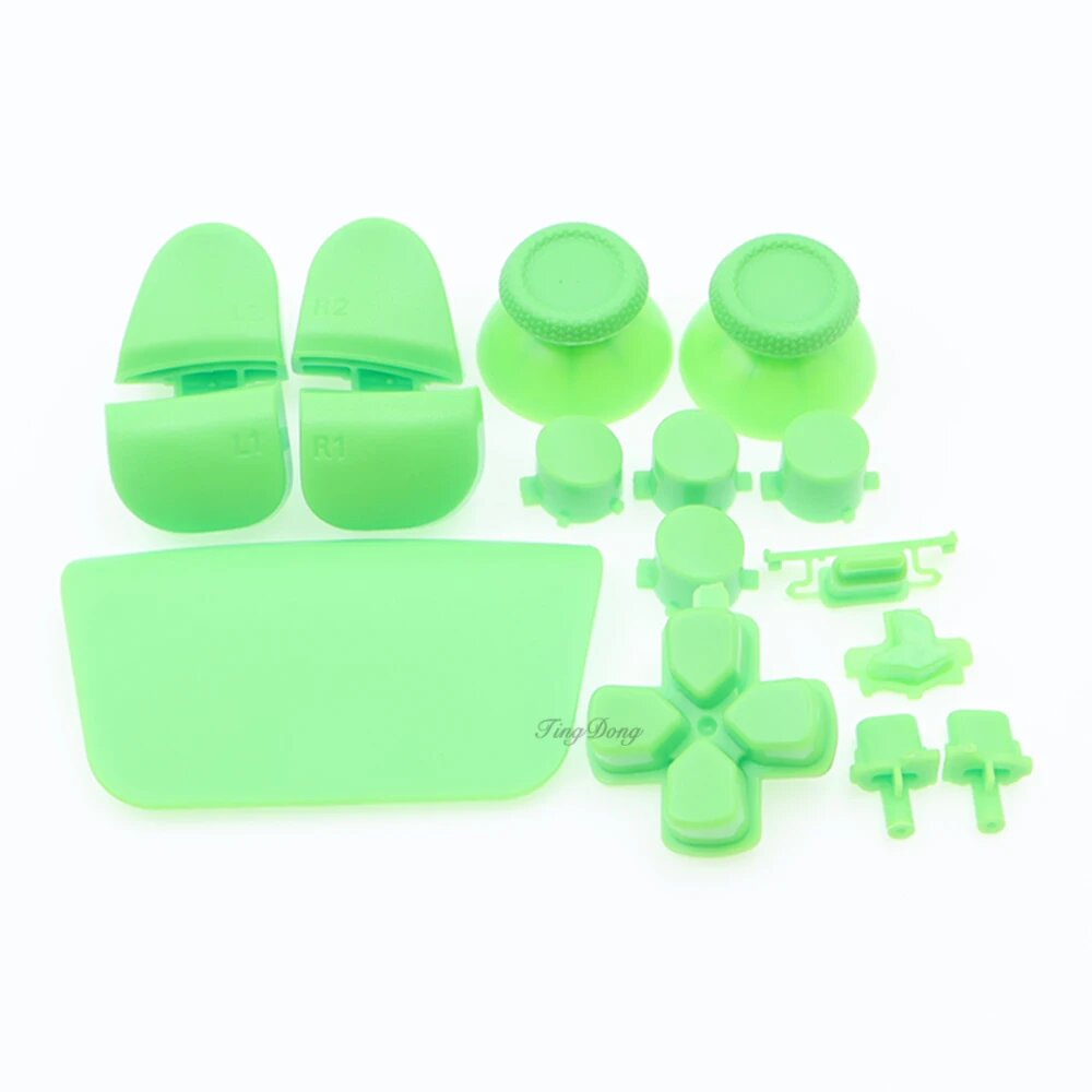 Кнопки для контроллера PS5 V2 TingDong BDM-020 прозрачные Зеленый, green