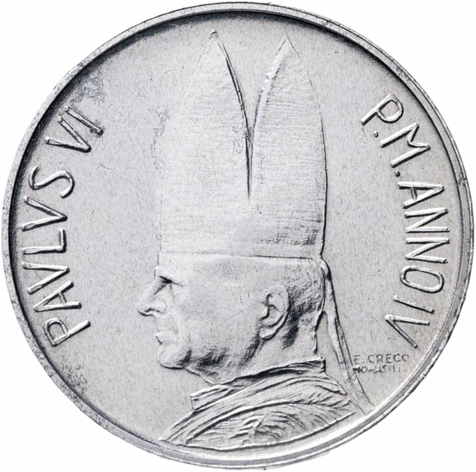 Ватикан 5 лир lire 1966, Алюминий, в сохранности UNC