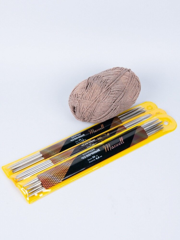 Спицы чулочные Maxwell Gold 25 см, 4,0 мм, 5,0 мм, 6,0 мм (MAXW.36340)