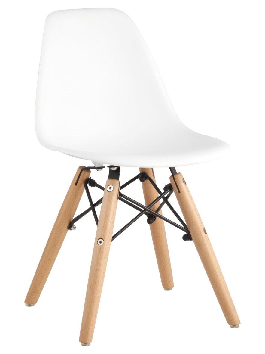 Стул обеденный Stool Group Eames DSW маленький белый с ножками из дерева