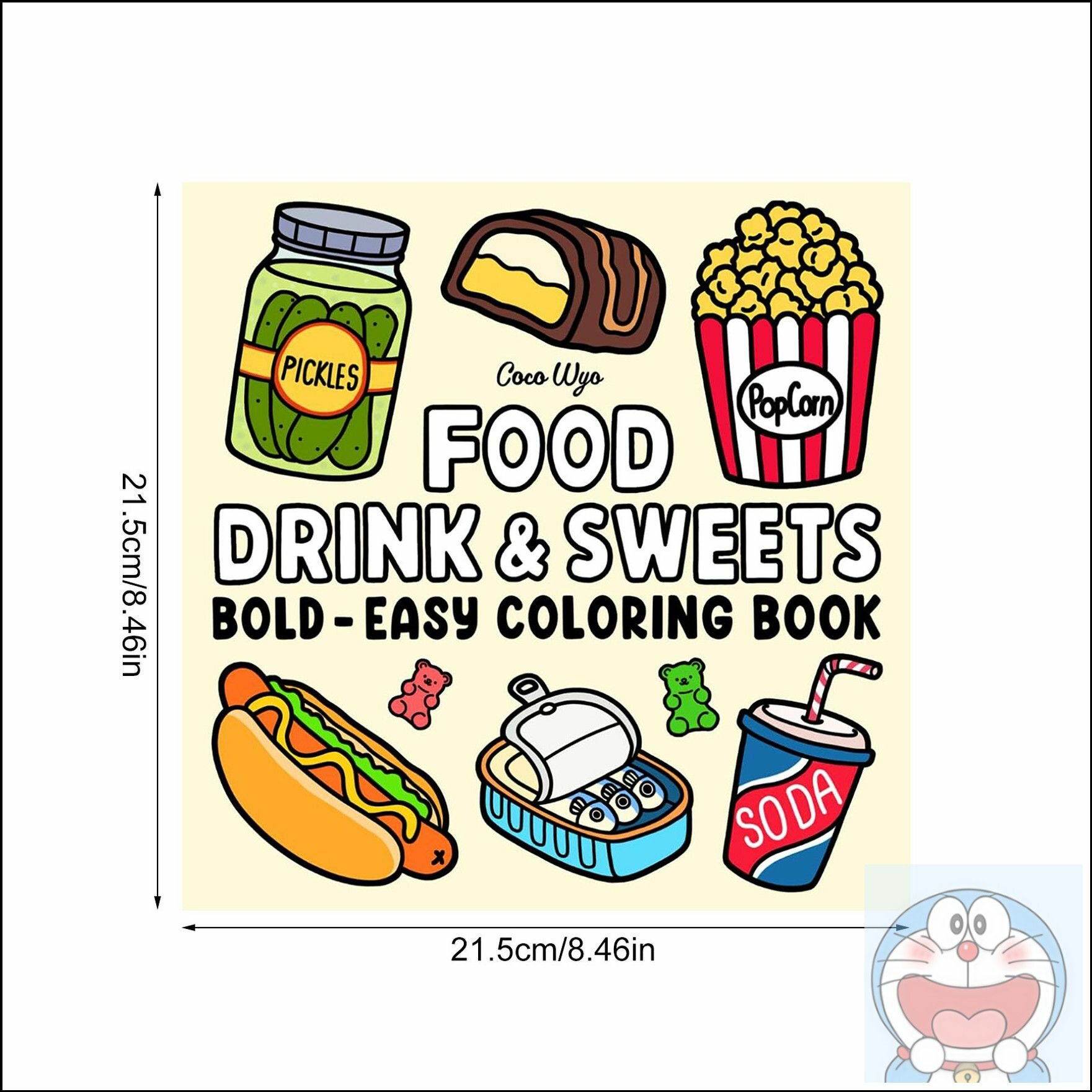 Раскраска антистресс для детей и взрослых "food drink & sweets coloring book"