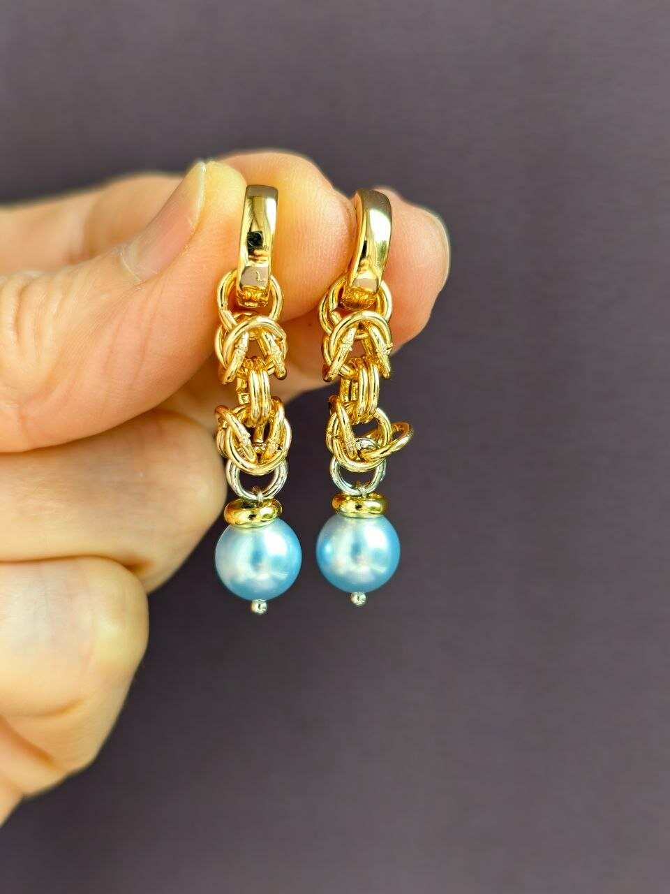 Серьги, жемчуг Swarovski синтетический