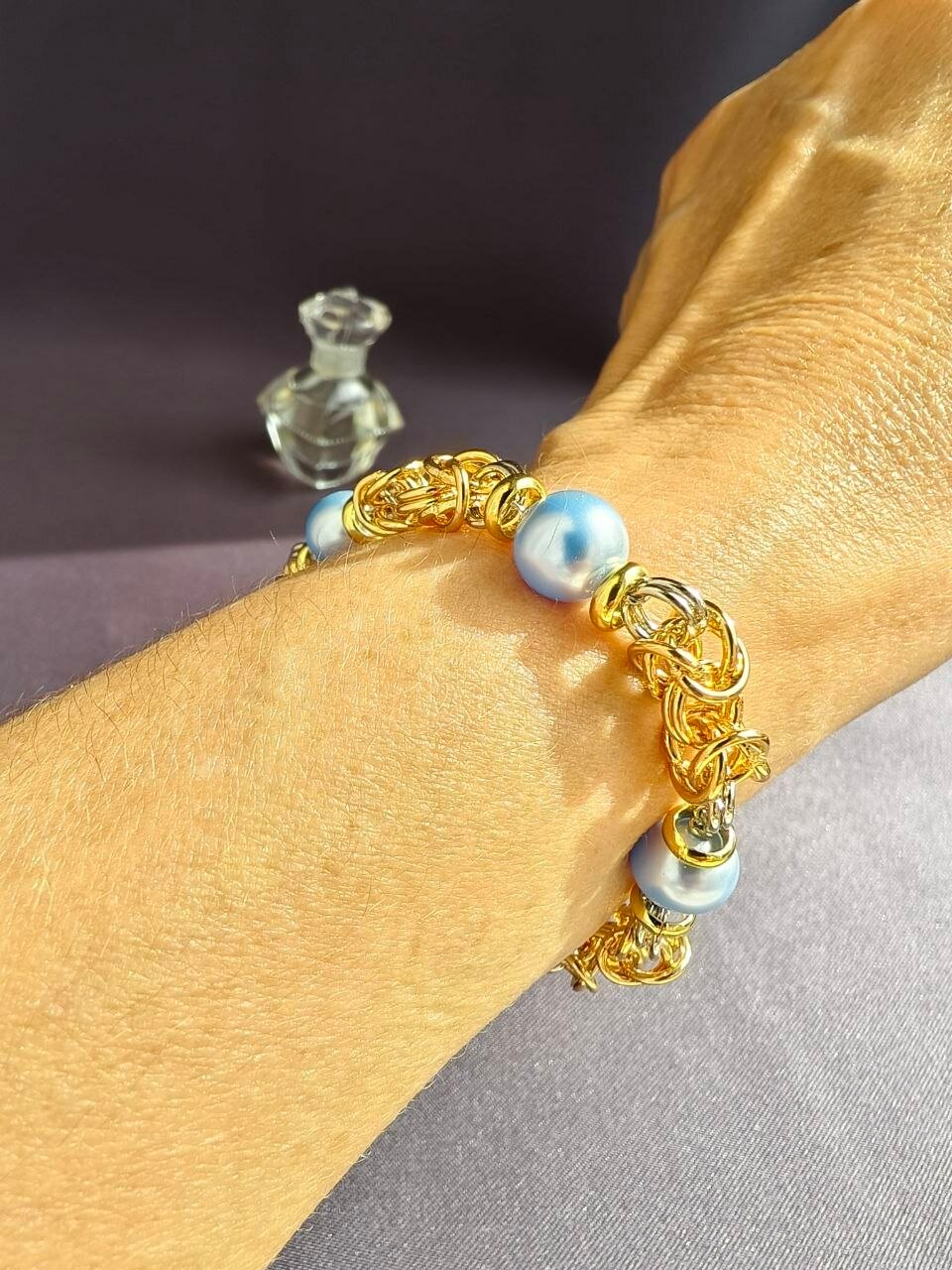Незамкнутый браслет, жемчуг Swarovski синтетический