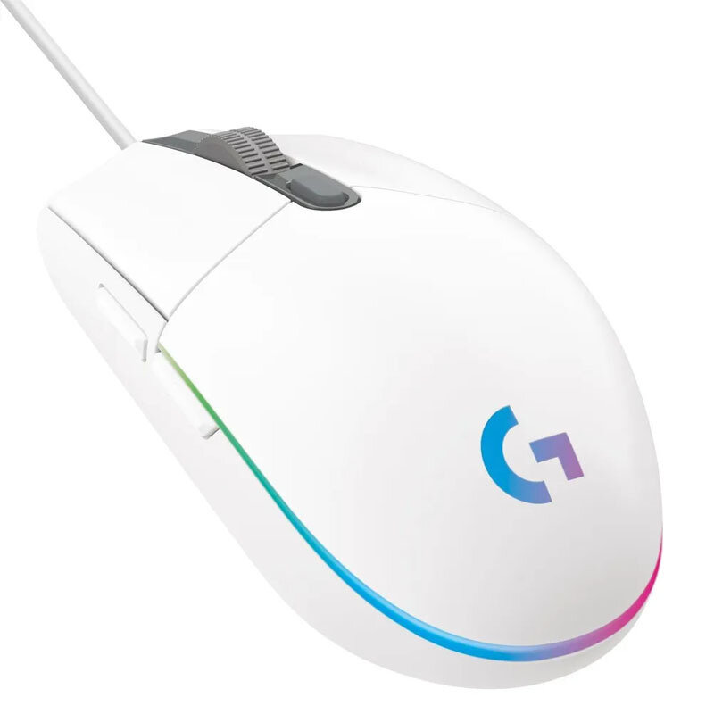 Logitech Проводная игровая мышь с RGB-подсветкой для соревновательной игры на ПК - Белая