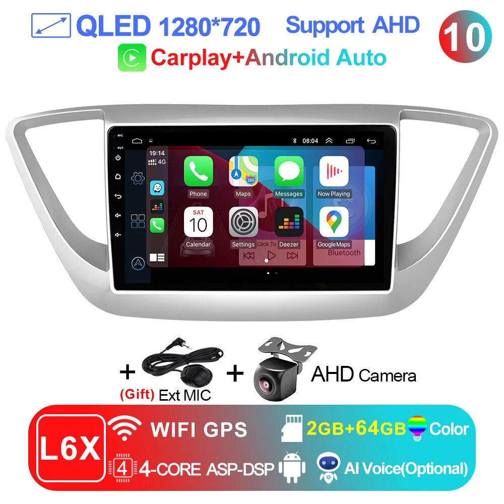LEHX Pro 5G Wi-Fi 2Din Android 14 Автомобильный радиоприемник Мультимедийный L6X(2-64GB)CAM