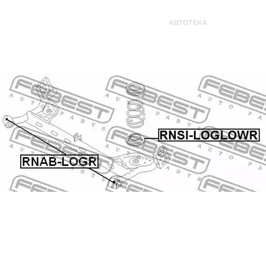 Сайлентблок задн балки RENAULT LOGAN SANDERO DUSTER RNAB-LOGR FEBEST RNABLOGR