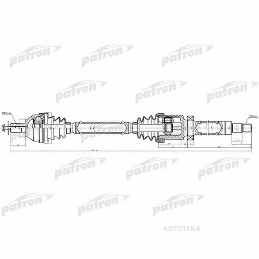 Полуось передняя правая 36x9215x56x23 FORD: C-MAX 04-07 FOCUS LL 06- PATRON PDS0381