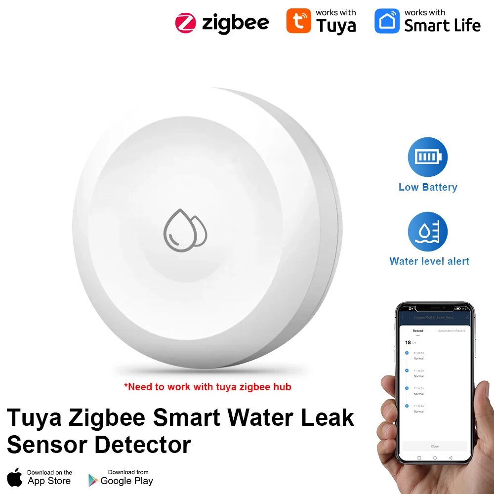 Детектор утечки воды Tuya Zigbee 2pcs — фото 1