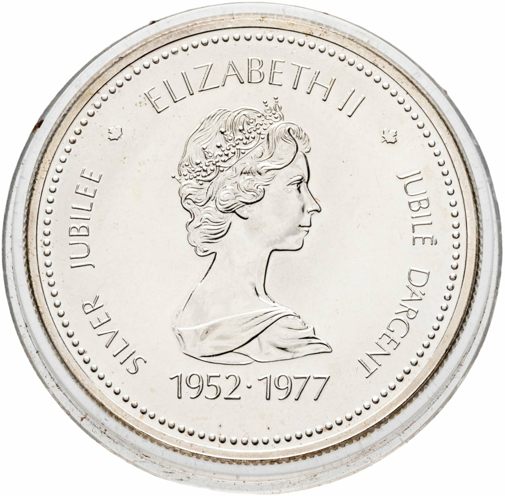 Канада 1 доллар dollar 1977 25 лет коронации Елизаветы II, Серебро 500, в сохранности AU