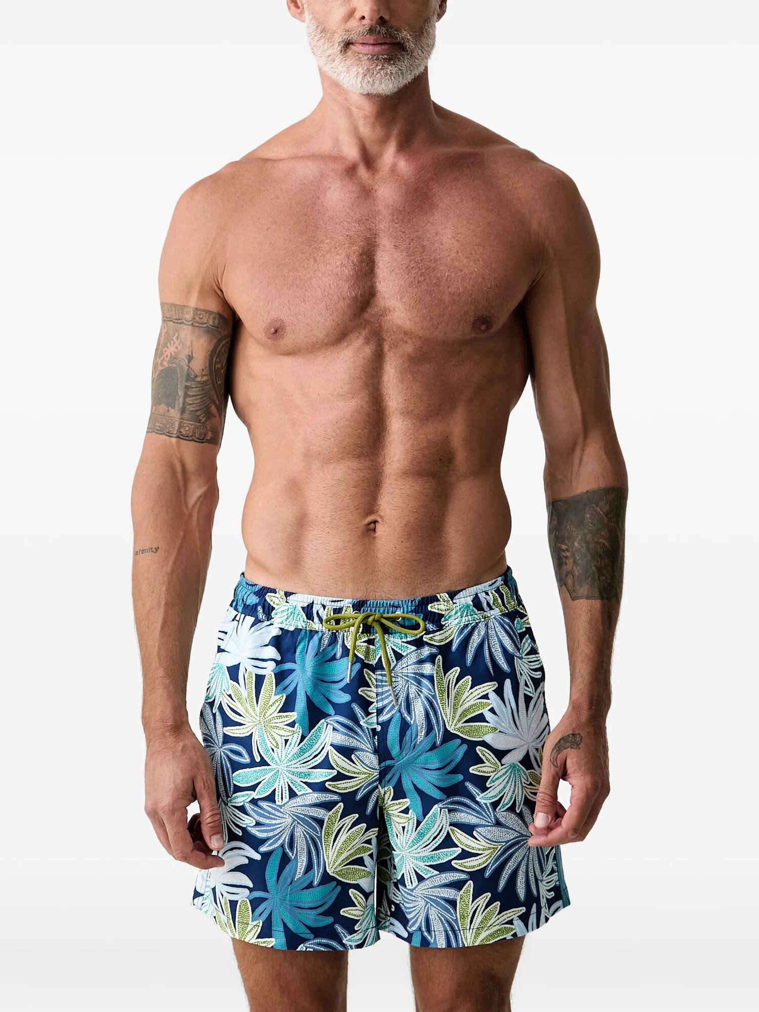 Шорты для плавания Marc O'Polo Leaf-print drawstring swim shorts, размер 48 EU — фото 1