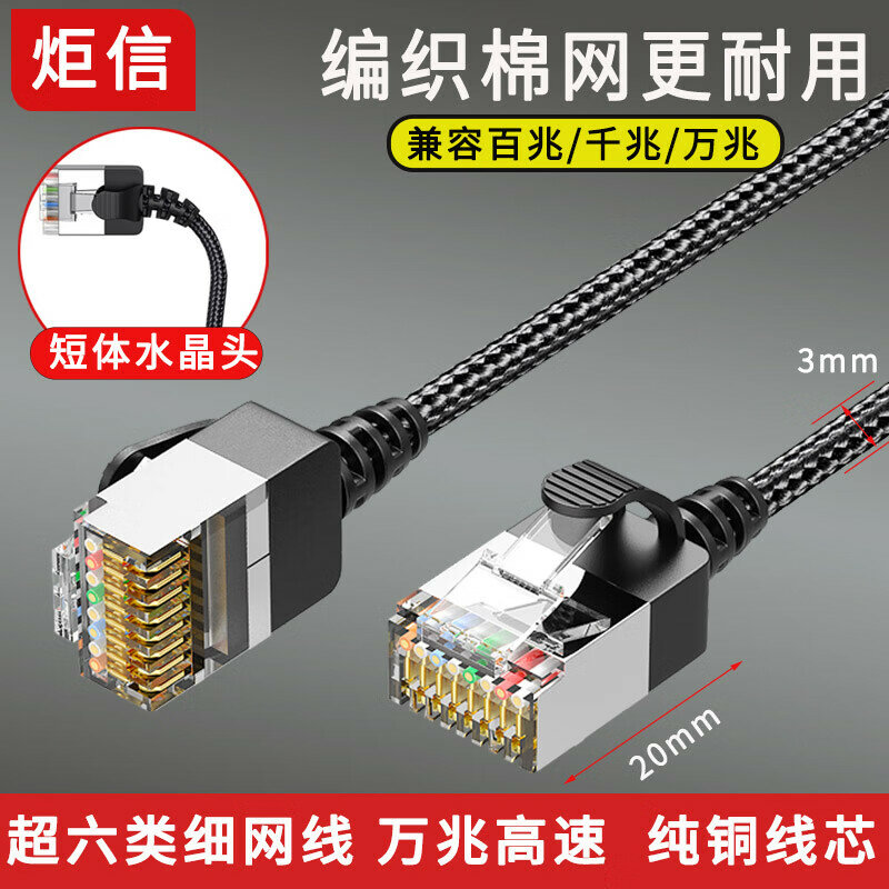 JUXIN Super Cat6 2м кабель с медным проводом для роутера ПК Gigabit сетевое соединение Длина：2мТип：Супер Cat6 10G