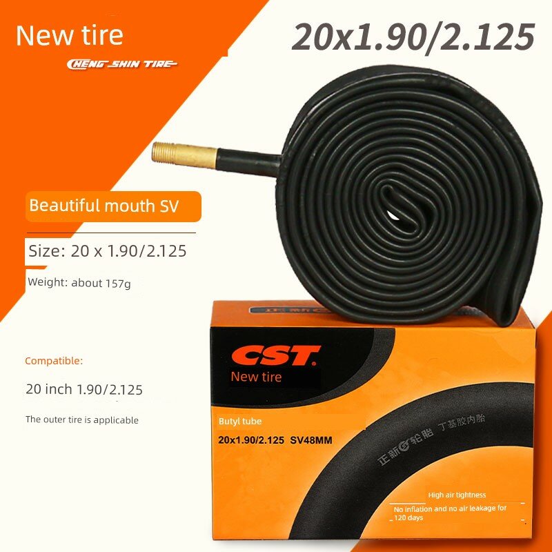 CST Zhenxin 20x1.90/2.125 дюймовая велосипедная камера с американским клапаном, бутиловой резиной, подходит для